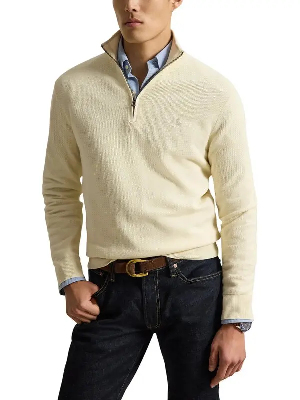 Polo Ralph Lauren Mesh-knit Quarter-zip Sweater