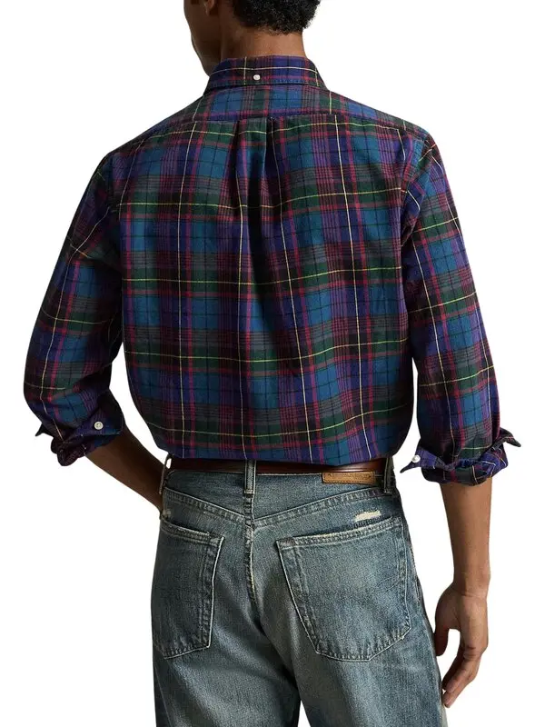Polo Ralph Lauren Custom Fit Plaid Brushed Oxford Shirt - Green