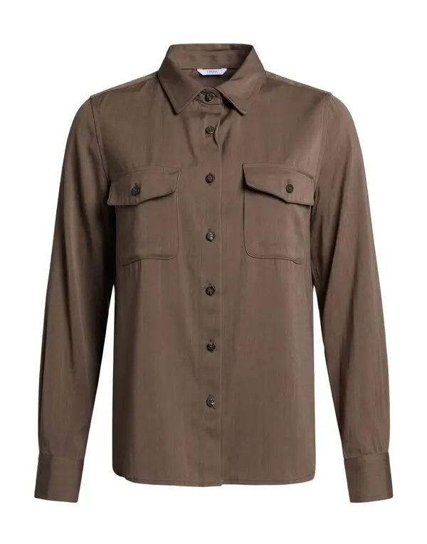 CRUNA Shirt Khaki Size Virgin Wool, Polyamide
