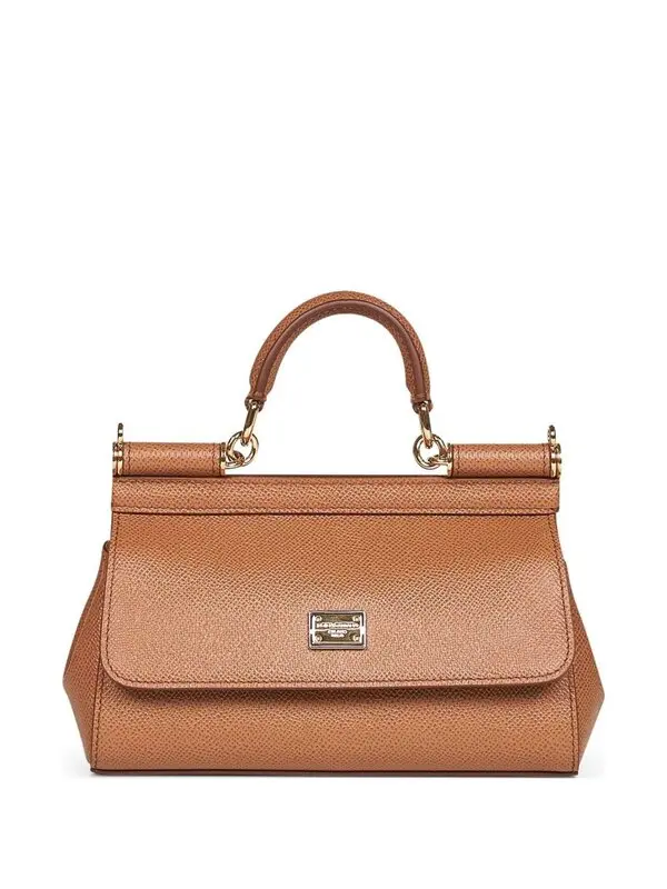 Dolce & Gabbana Sicily Small Leather Handbag - Beige