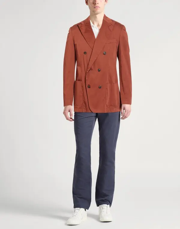 CC COLLECTION CORNELIANI Blazer Tan Size Cotton, Elastane