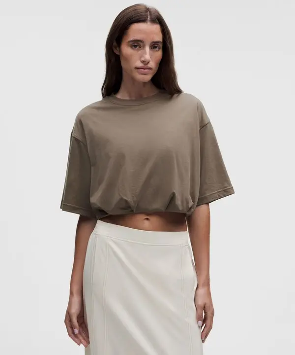 Lululemon Cotton Jersey Bubble-hem T-shirt - Nomad