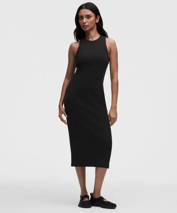Lululemon Ribbed Heavyweight Cotton-blend Midi Dress - Black