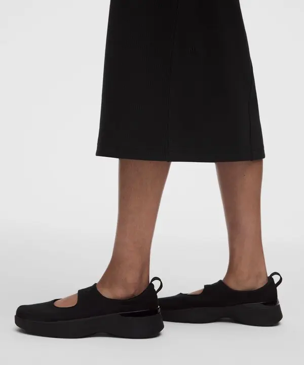 Lululemon Ribbed Heavyweight Cotton-blend Midi Dress - Black