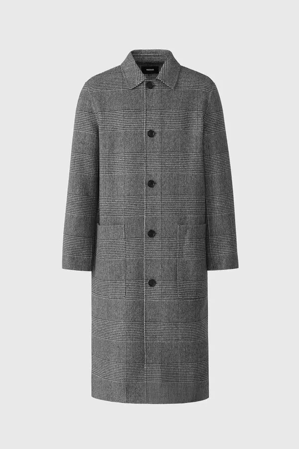 Mackage Beckett-pl Double-face Wool Balmacaan Coat - Navy-coffee
