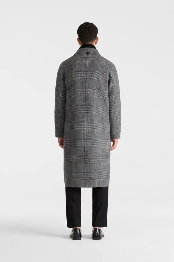 Mackage Beckett-pl Double-face Wool Balmacaan Coat - Navy-coffee