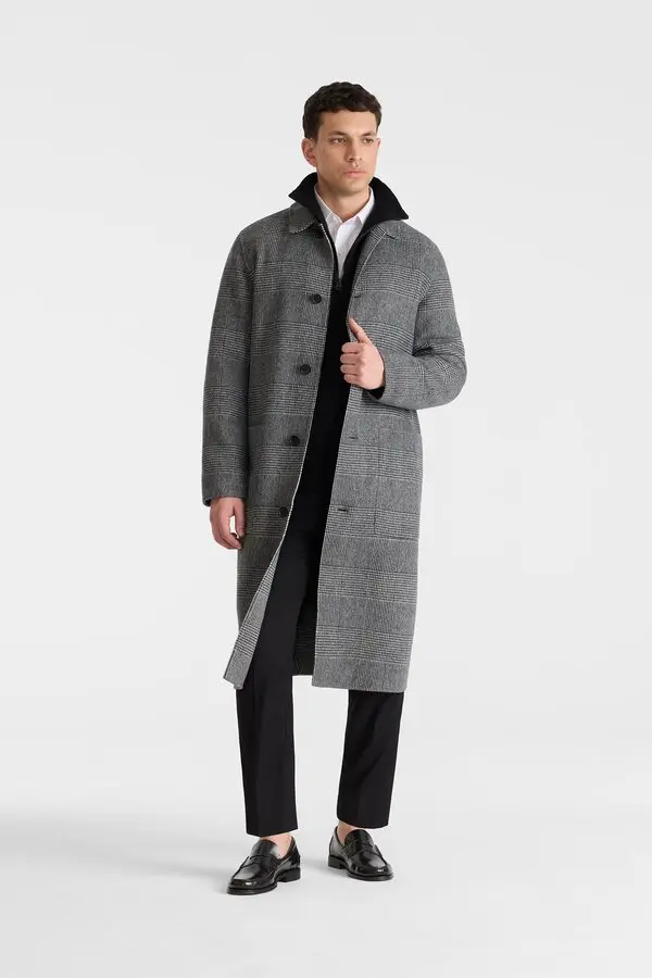 Mackage Beckett-pl Double-face Wool Balmacaan Coat - Navy-coffee