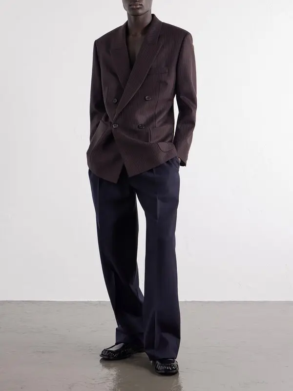 Saint Laurent Double-breasted Pinstriped Wool-blend Suit Jacket