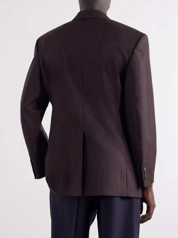 Saint Laurent Double-breasted Pinstriped Wool-blend Suit Jacket