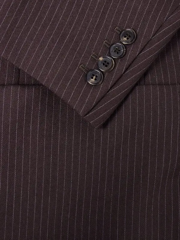 Saint Laurent Double-breasted Pinstriped Wool-blend Suit Jacket