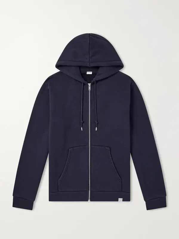 TOTEME Cotton-fleece Zip-up Hoodie - Black