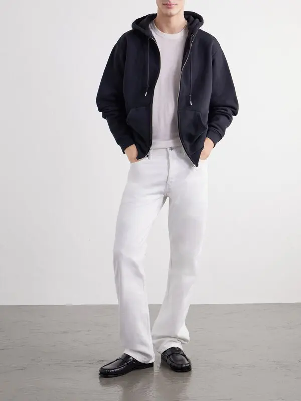 TOTEME Cotton-fleece Zip-up Hoodie - Black