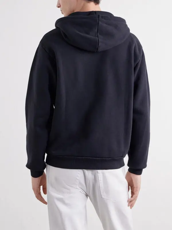 TOTEME Cotton-fleece Zip-up Hoodie - Black