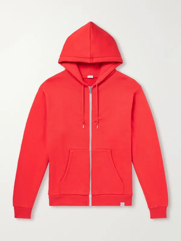 TOTEME Cotton-fleece Zip-up Hoodie - Red