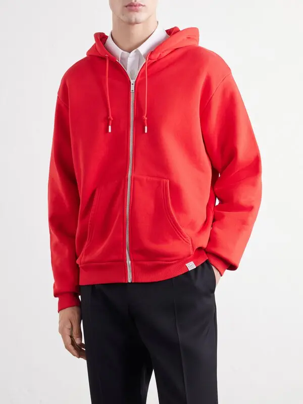 TOTEME Cotton-fleece Zip-up Hoodie - Red