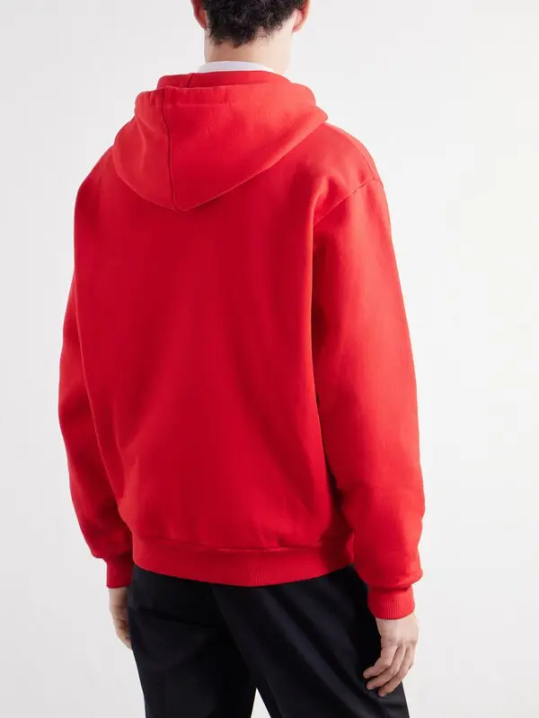 TOTEME Cotton-fleece Zip-up Hoodie - Red