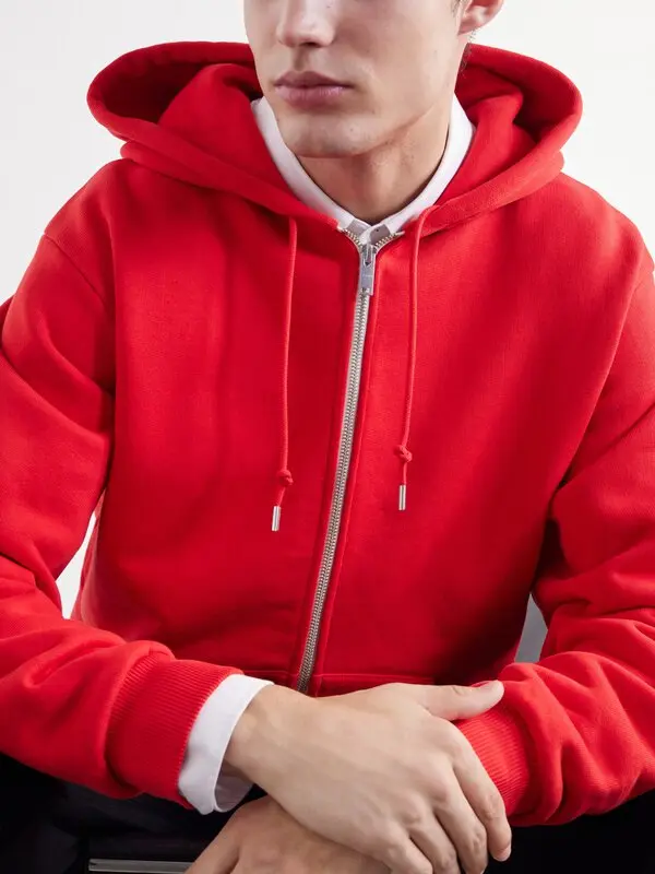 TOTEME Cotton-fleece Zip-up Hoodie - Red