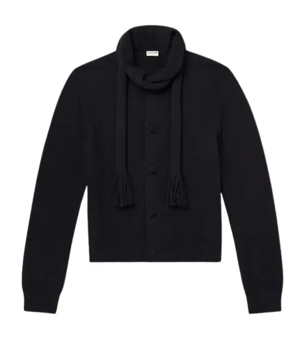TOTEME Scarf-detailed Cashmere Cardigan - Black
