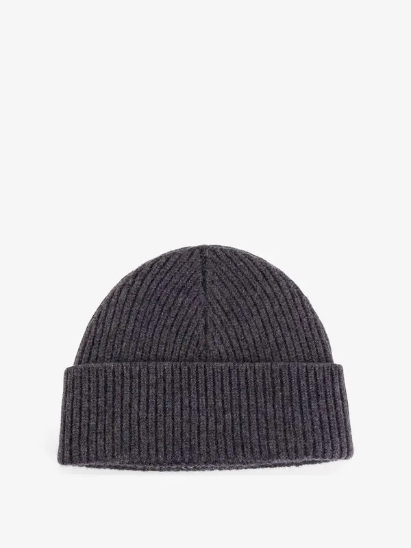 AMI Paris Virgin Wool Hat With Embroidered Logo On The Front