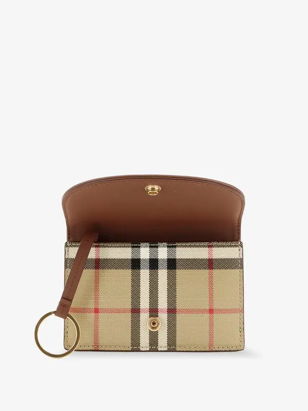 Burberry Coated Canvas Wallet With Check Pattern