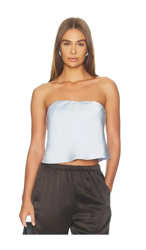 Lna Roxy Tube Top In 90's Blue In Baby Blue