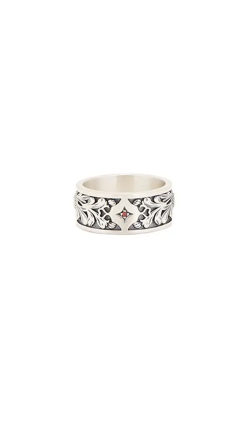 SERGE DENIMES Kabuto Ring In Metallic - Silver