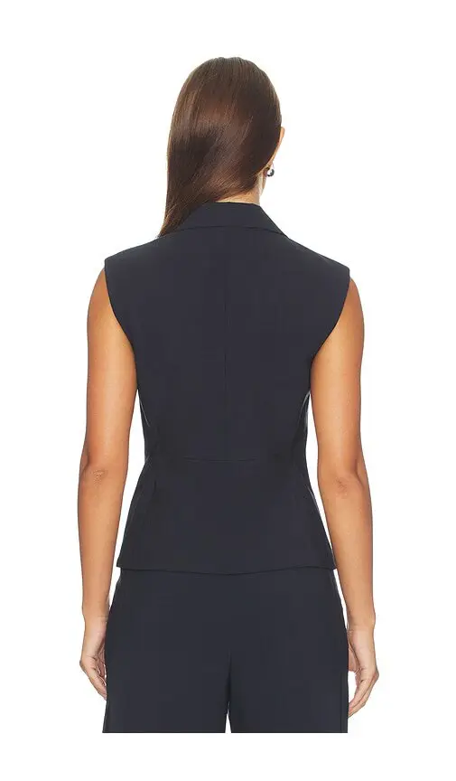 Theory Hourglass Asymmetric Vest Top In Navy