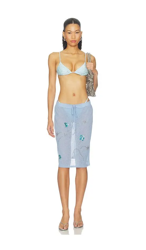 Frankies Bikinis X Devon Lee Carlson Elena Sequin Bikini Top In Baby Blue