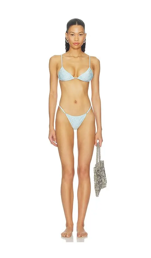 Frankies Bikinis X Devon Lee Carlson Luna Sequin Bikini Bottom In Baby Blue
