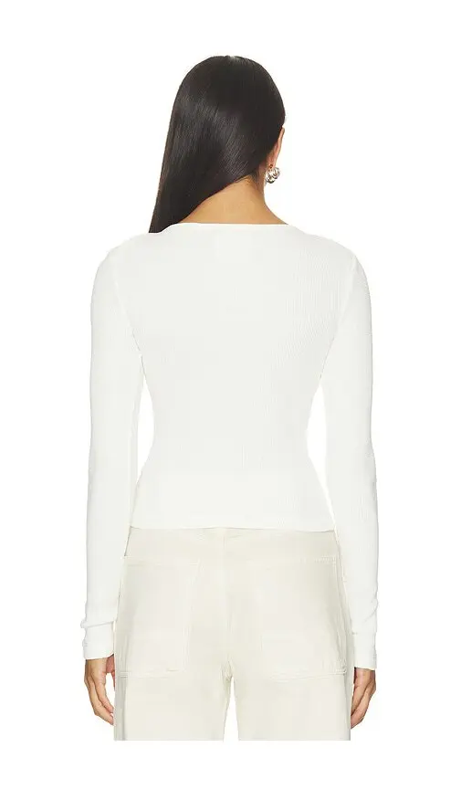 Citizens Of Humanity Long Sleeve Baby Waffle Tee In Ivory