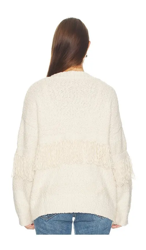 Autumn Cashmere Fringe Oversized Cardigan In Neutral