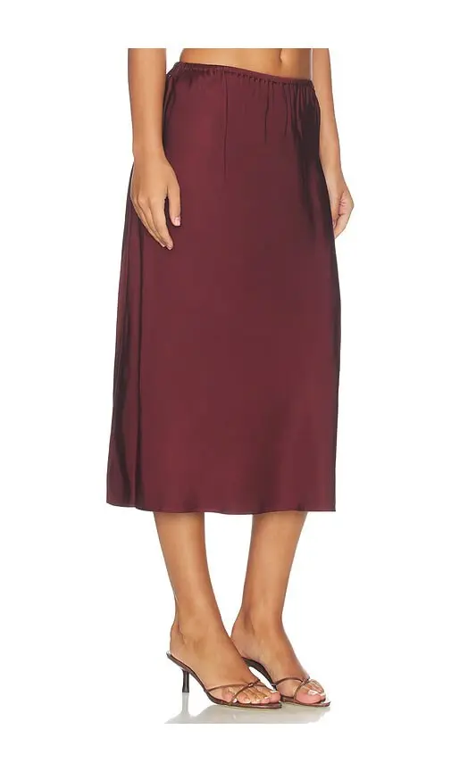 Vince Pull On Slip Skirt In Burgundy