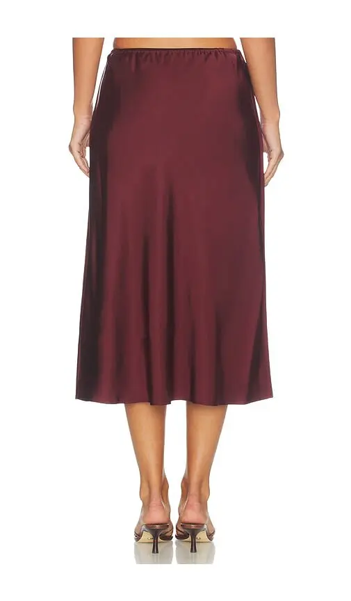Vince Pull On Slip Skirt In Burgundy
