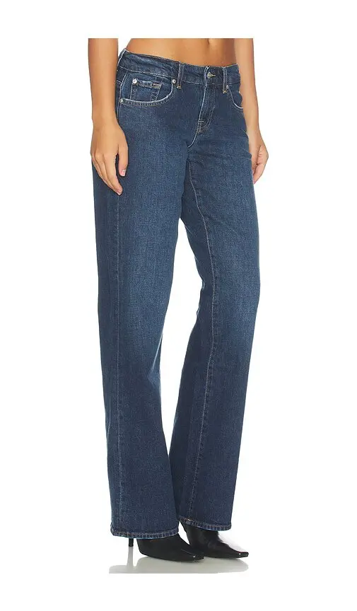7 For All Mankind Low Straight Jean In Blue