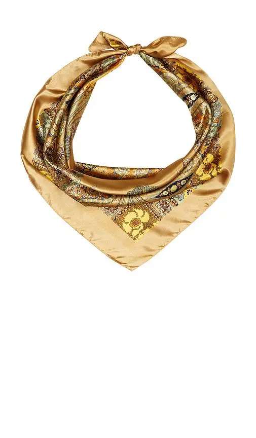 8 Other Reasons Silky Satin Scarf In Metallic - Gold