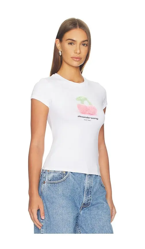 Alexander Wang Fitted Ringer Tee With Cherry Graphic