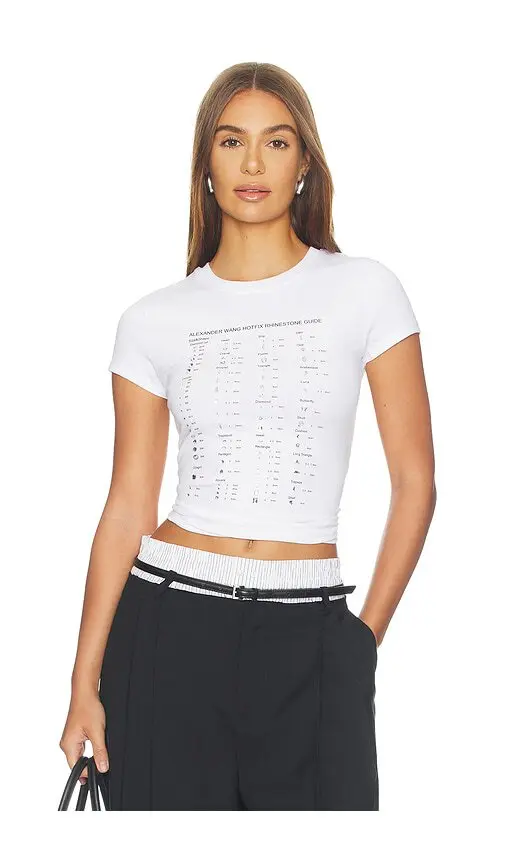 Alexander Wang Fitted Tee With Hotfix Card Graphic - White