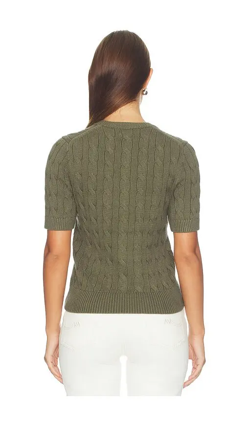 Polo Ralph Lauren Short Sleeve Crew Neck Cardigan In Olive