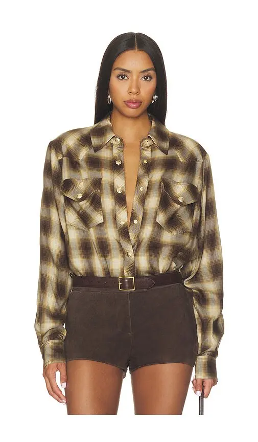 Ronny Kobo Tatie Shirt In Brown - Brown Multi