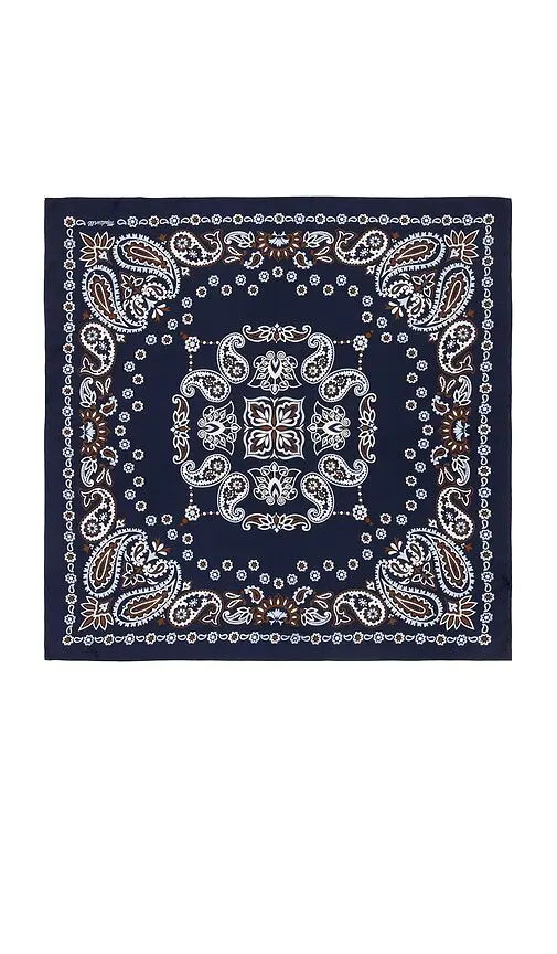Madewell Medium Silk Bandana In Petit Flower Deep Indigo - Navy