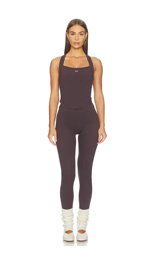 437 The Sculpt Tank Top In Brown