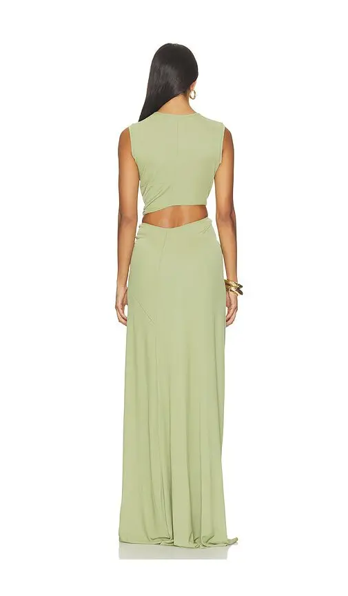 SID NEIGUM Triple Loop Knit Dress In Green