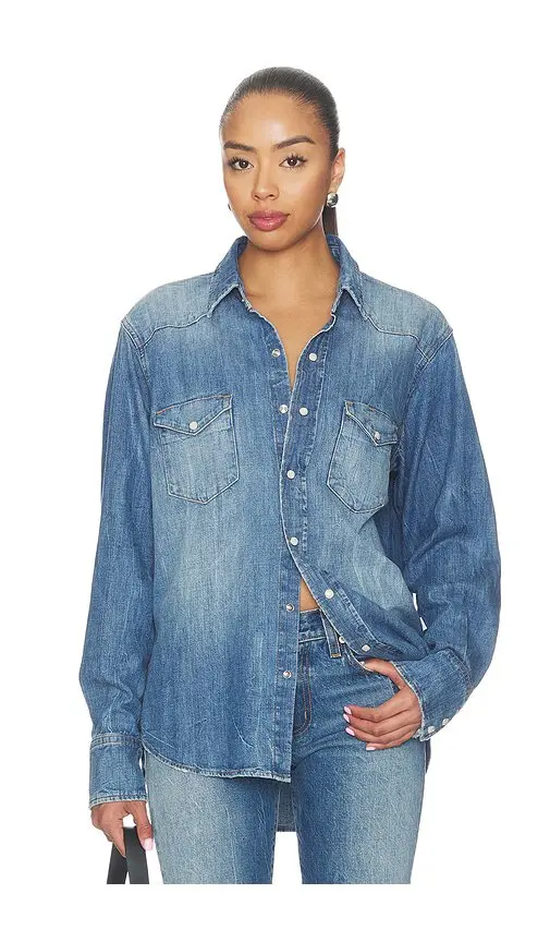 Eterne Ellis Denim Shirt In Blue