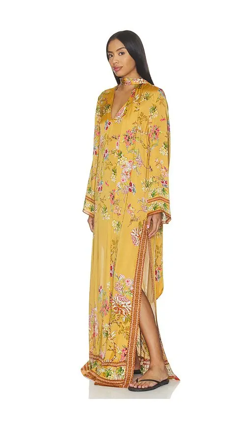 Hemant & Nandita Maxi Kaftan With Belt In Metallic