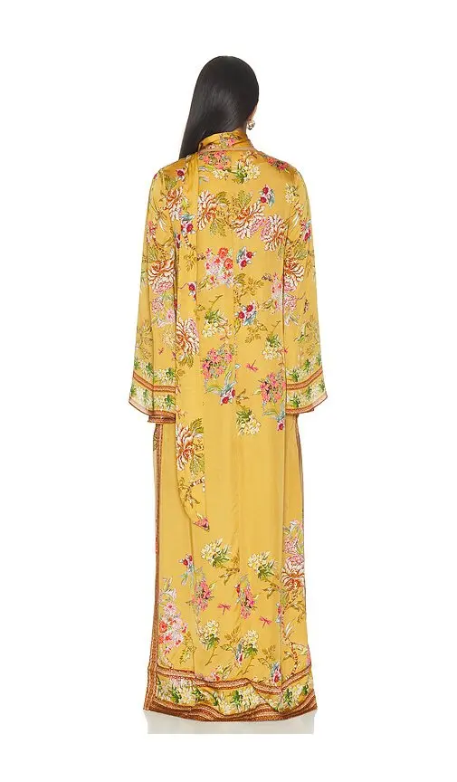 Hemant & Nandita Maxi Kaftan With Belt In Metallic