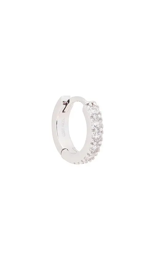 SERGE DENIMES Zirconia Hoop Earring In Metallic
