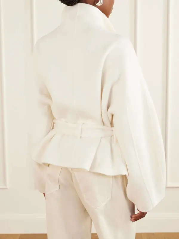 THE FRANKIE SHOP Onelle Belted Wool-blend Short Coat