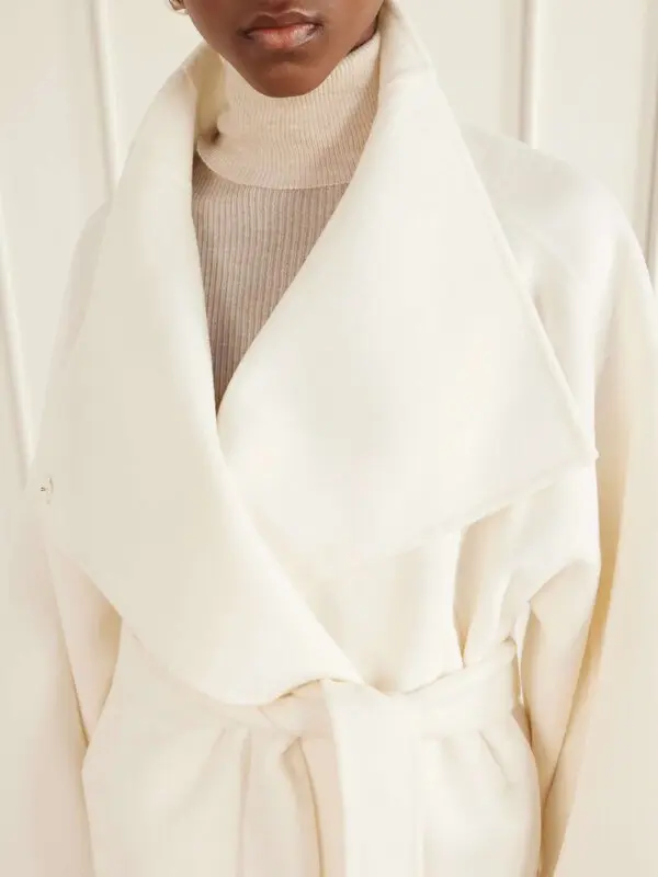 THE FRANKIE SHOP Onelle Belted Wool-blend Short Coat