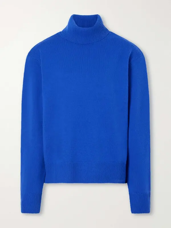 THE FRANKIE SHOP Gala Wool And Cashmere-blend Turtleneck Sweater - Blue