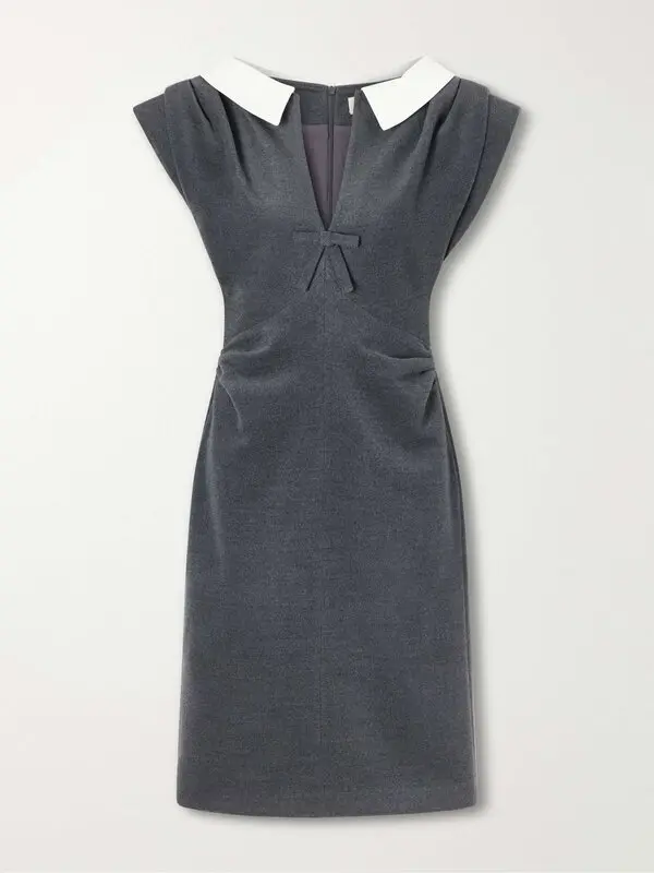 SHUSHU/TONG Gathered Wool-blend Midi Dress